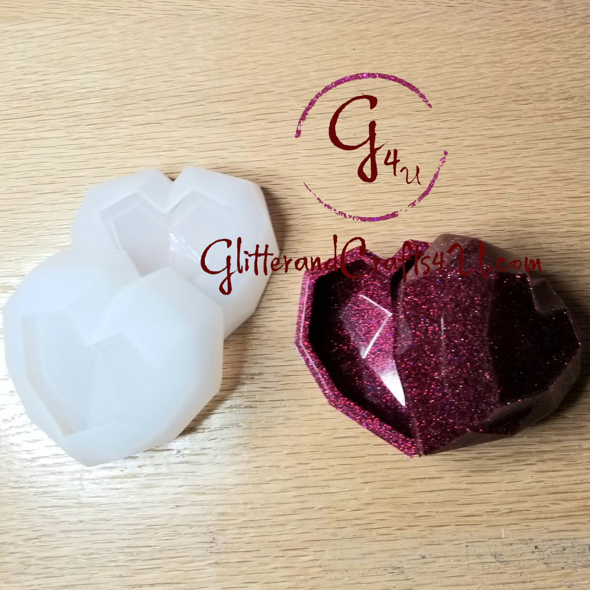 2 Piece Heart Box Mold – Glitter and Crafts 4U